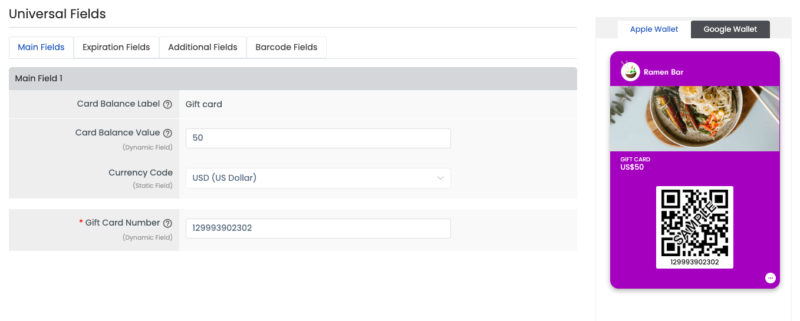 Creating a Pass Template for a Gift Card - Wallet That