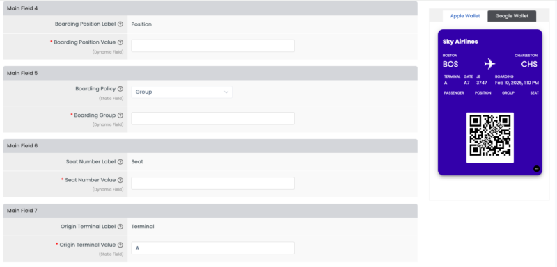 Creating a Pass Template for a Boarding Pass - Wallet That