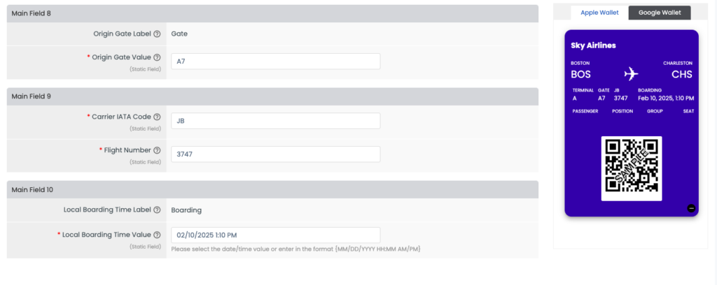 Creating a Pass Template for a Boarding Pass - Wallet That