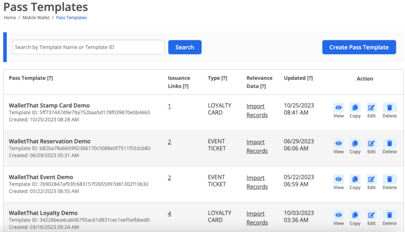 Pass Templates - Wallet That