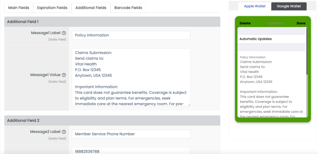 Creating a Pass Template for a Generic Pass - Wallet That